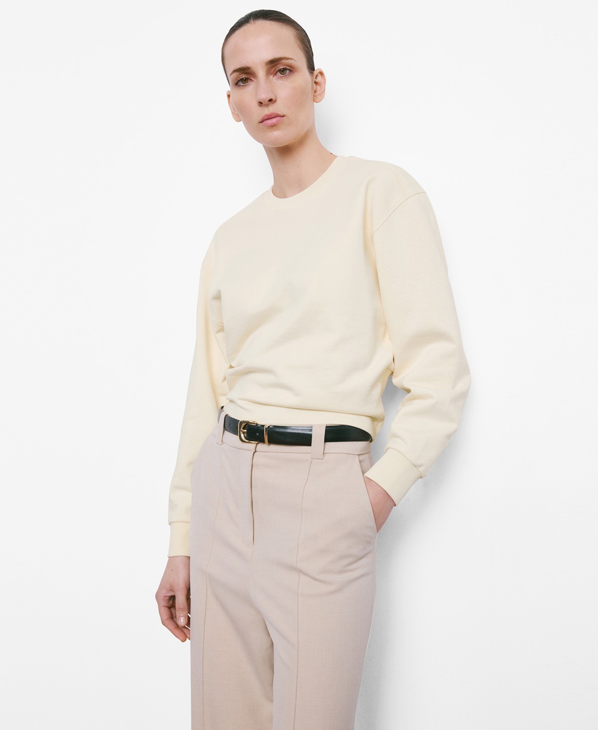 Click here for Mango Womens Round-Neck Cotton Sweatshirt - Pastel... prices