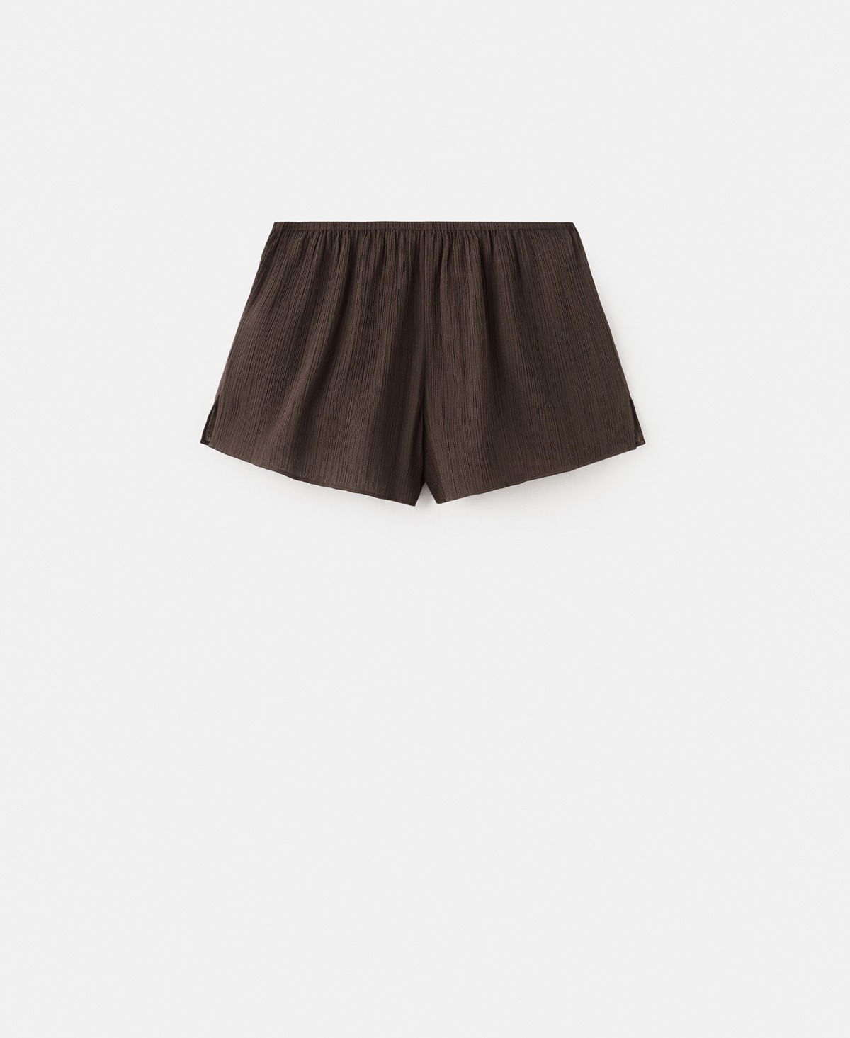 Click here for Mango Womens Flowy Cotton Gauze Shorts - Chocolate prices