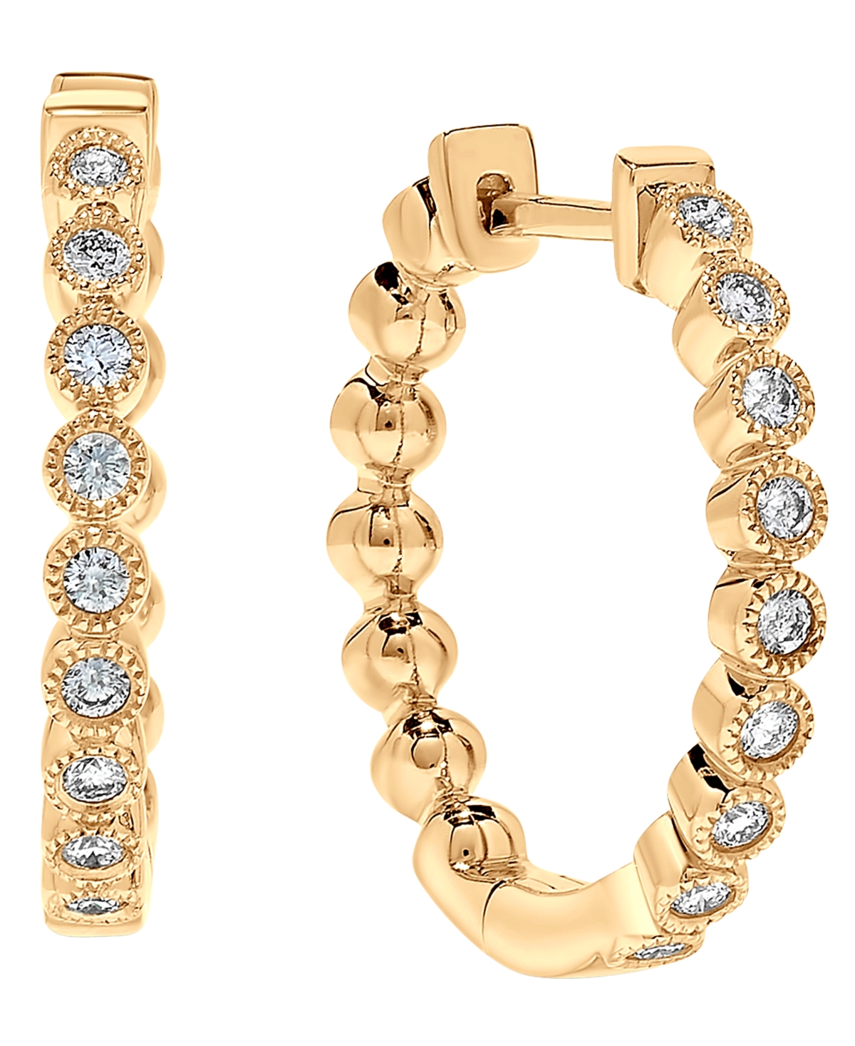 Click here for Macys Diamond Hoop Earrings (1/4 ct. t.w.) in 14k... prices