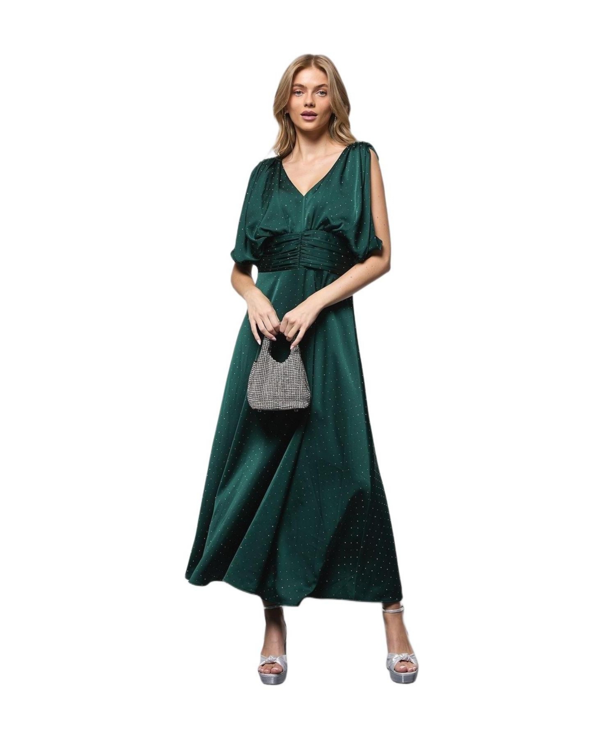 Click here for Oasis Womens Hotfix Detail Ruched Bodice Midi Dres... prices