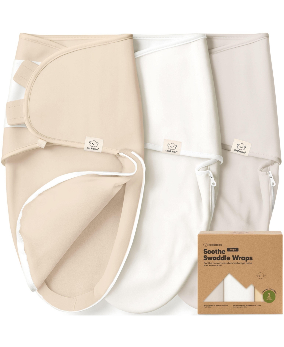 Click here for KeaBabies 3pk Soothe Zippy Baby Swaddles 0-6 Month... prices