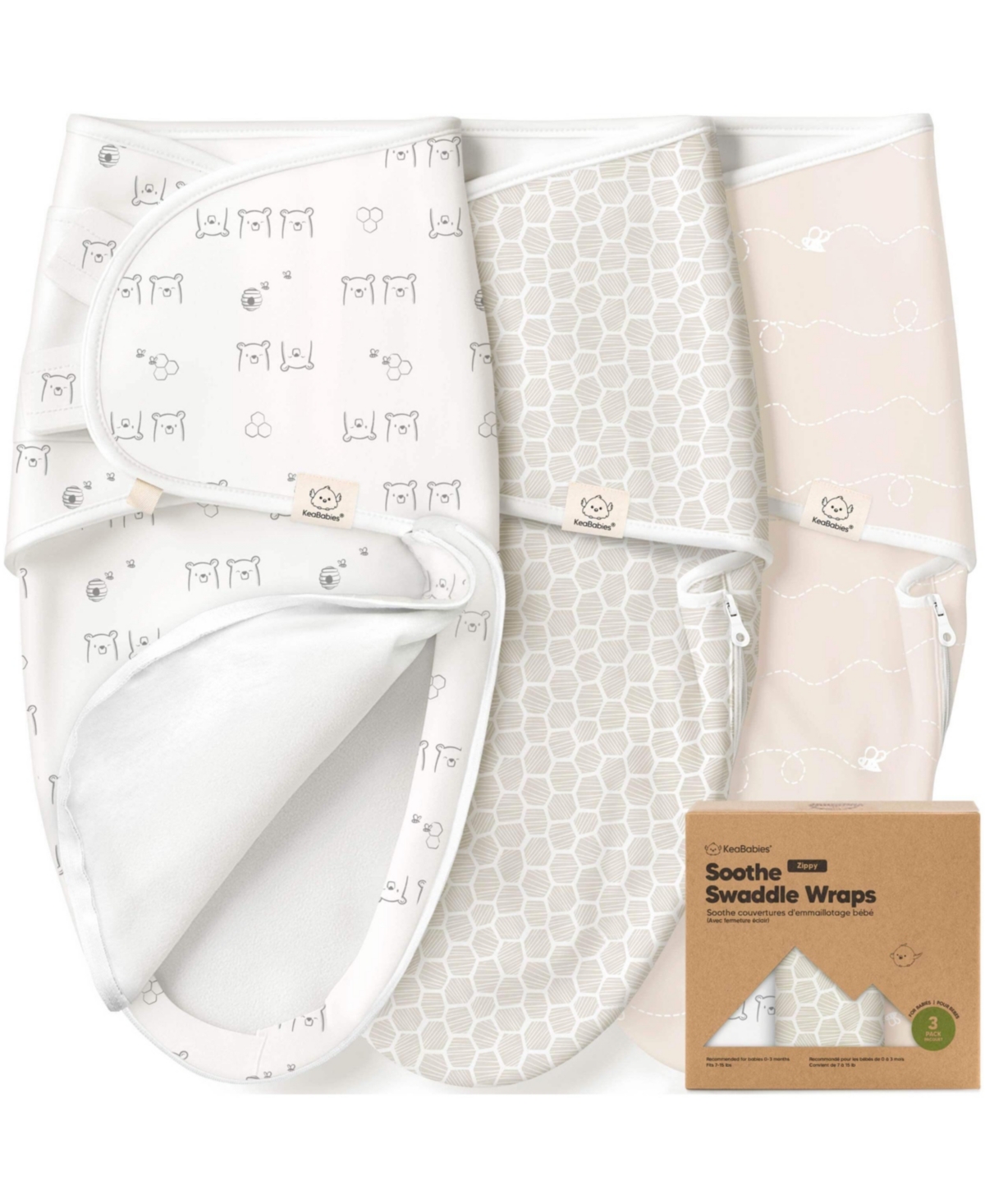 Click here for KeaBabies 3pk Soothe Zippy Baby Swaddles 0-6 Month... prices