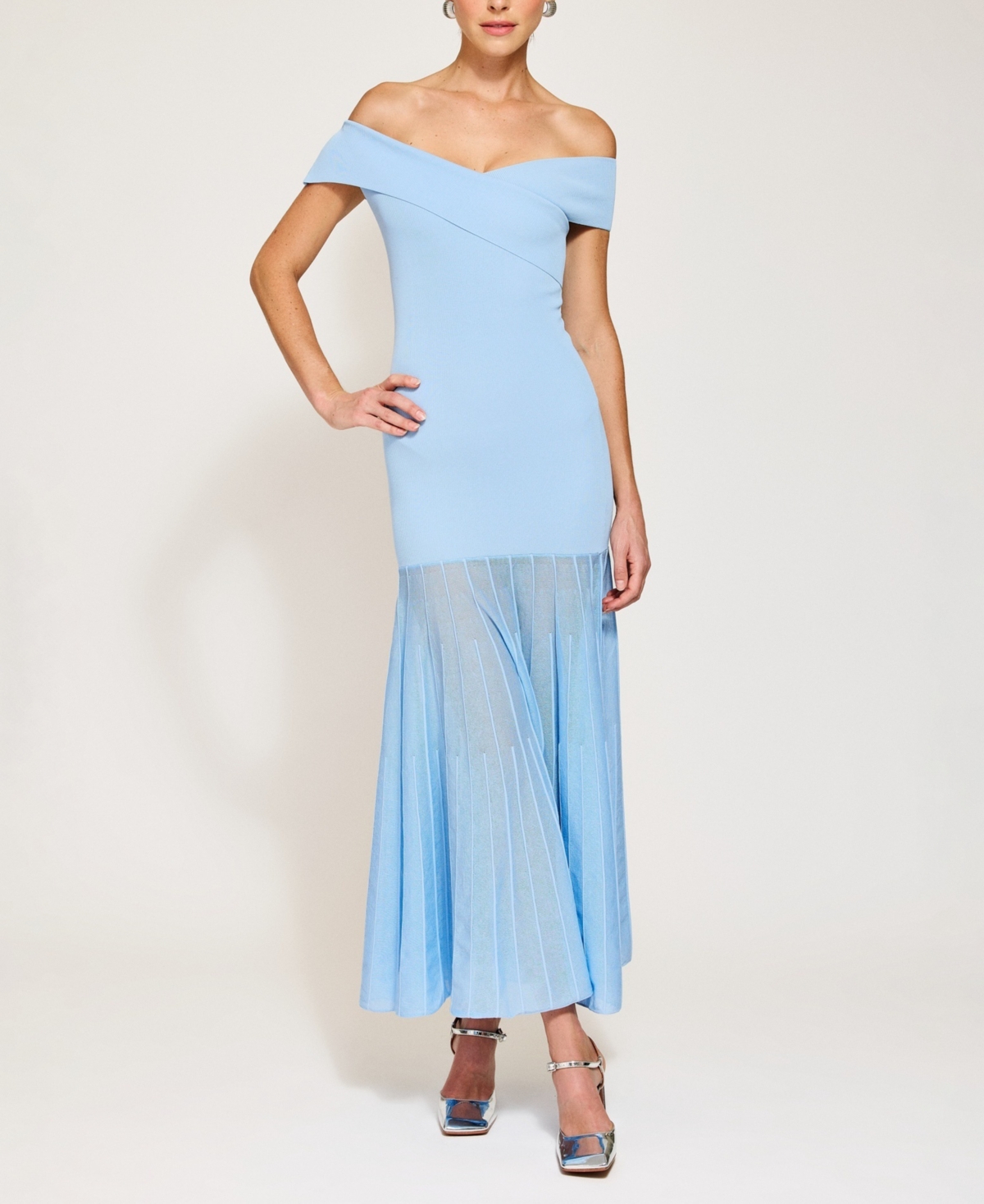 Click here for Line & Dot Womens Rowan Off-The-Shoulder Sweater D... prices