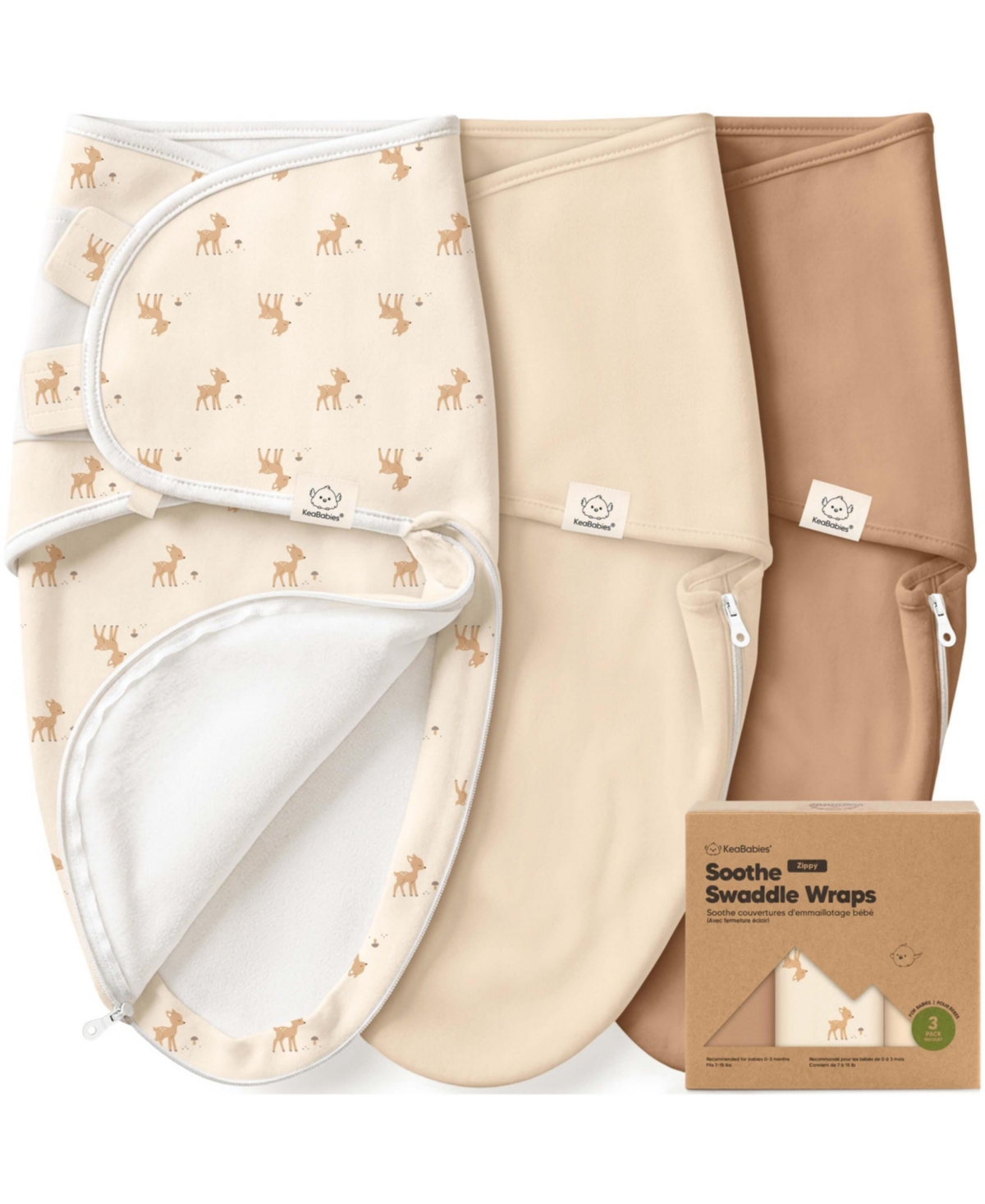 Click here for KeaBabies 3pk Soothe Zippy Baby Swaddles 0-6 Month... prices