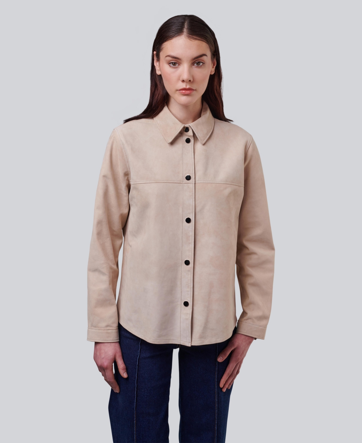 Click here for Furniq Uk Womens Suede shirt - Beige/khaki prices