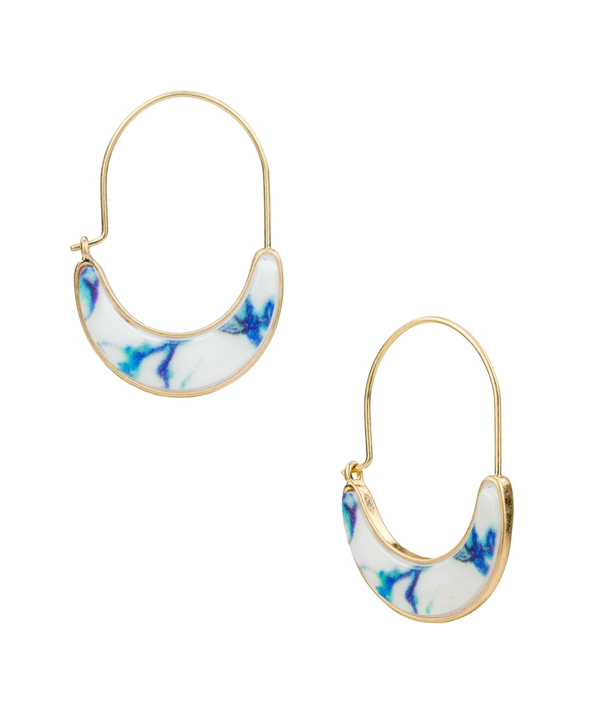Click here for Patricia Nash Gold-Tone Plated Blue Ceramic U Hoop... prices
