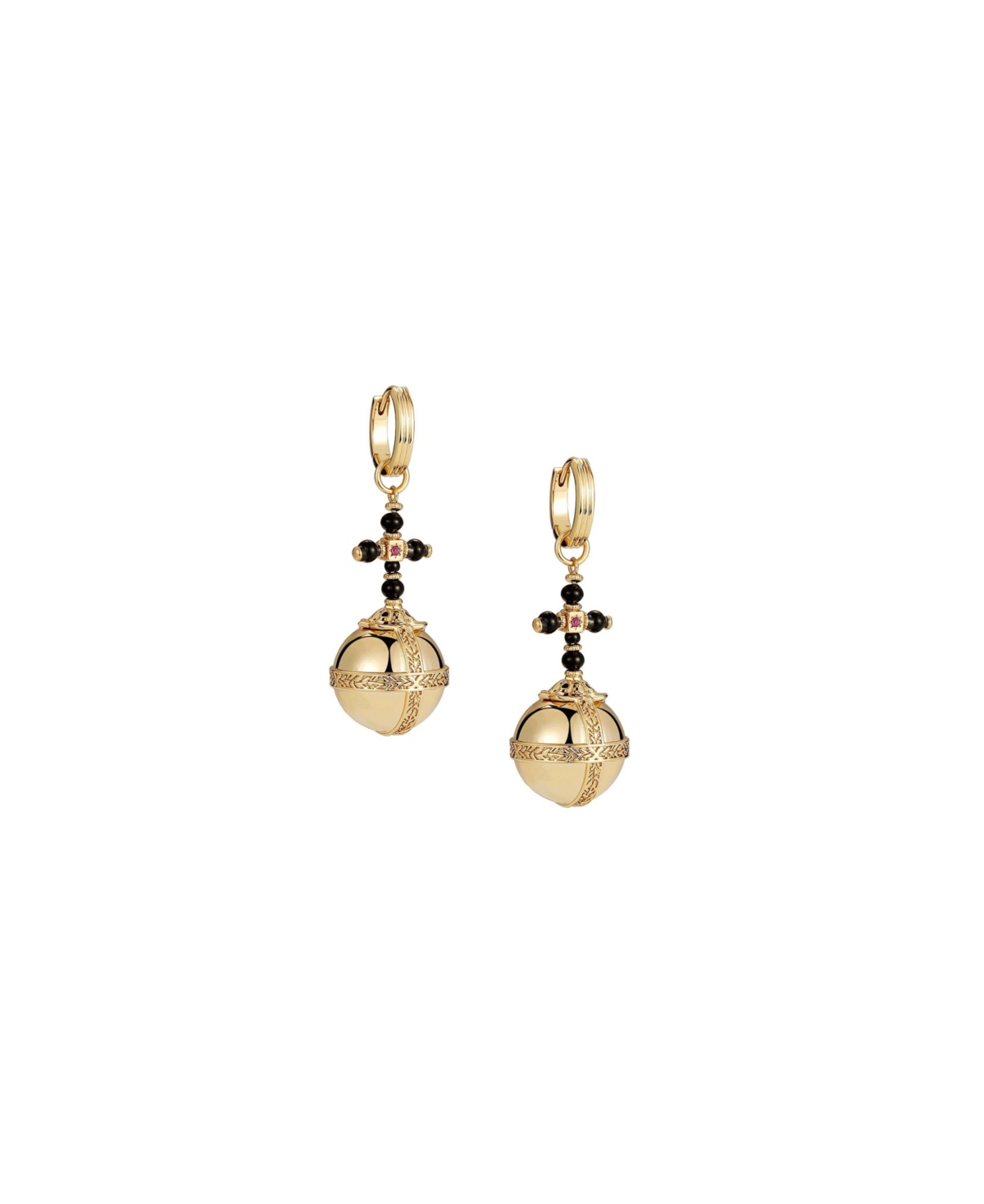 Click here for Retro Chic Womens Globus Cruciger Earrings - Gold prices