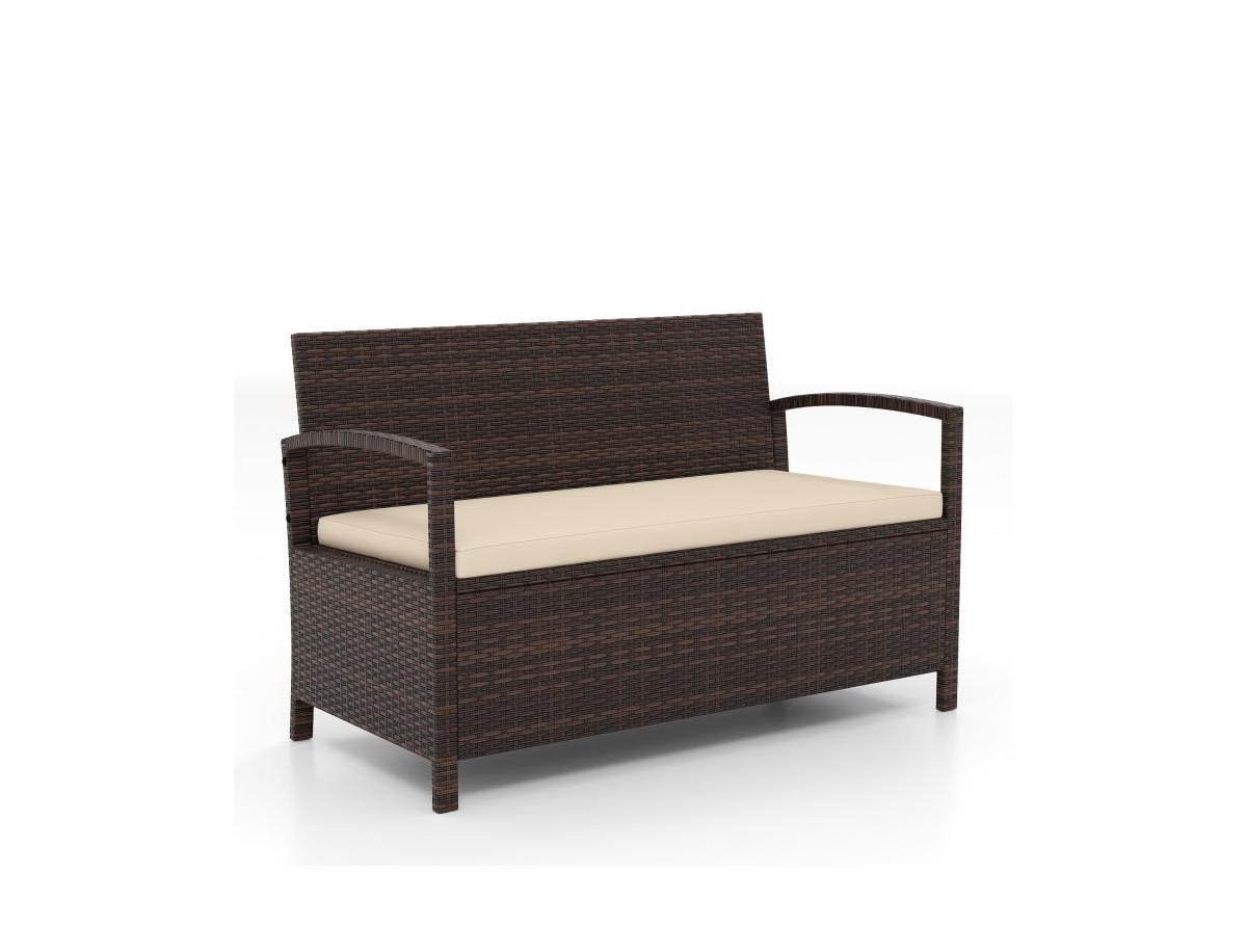 Click here for Slickblue 2-Seat Pe Wicker Patio Storage Bench wit... prices