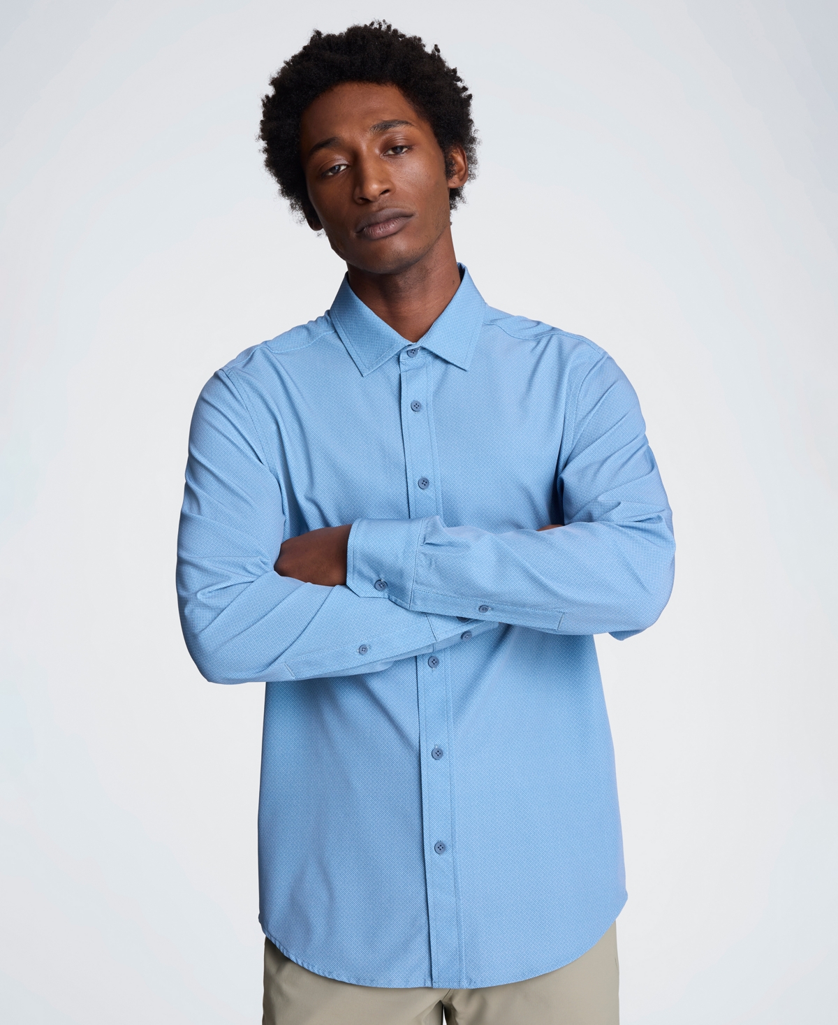 Click here for Kenneth Cole Mens Slim Fit Performance Shirt - Sky... prices