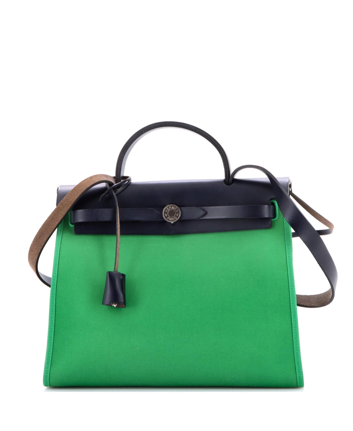 Click here for Pre-Owned HERMES 31 Herbag Zip Leather and Toile -... prices