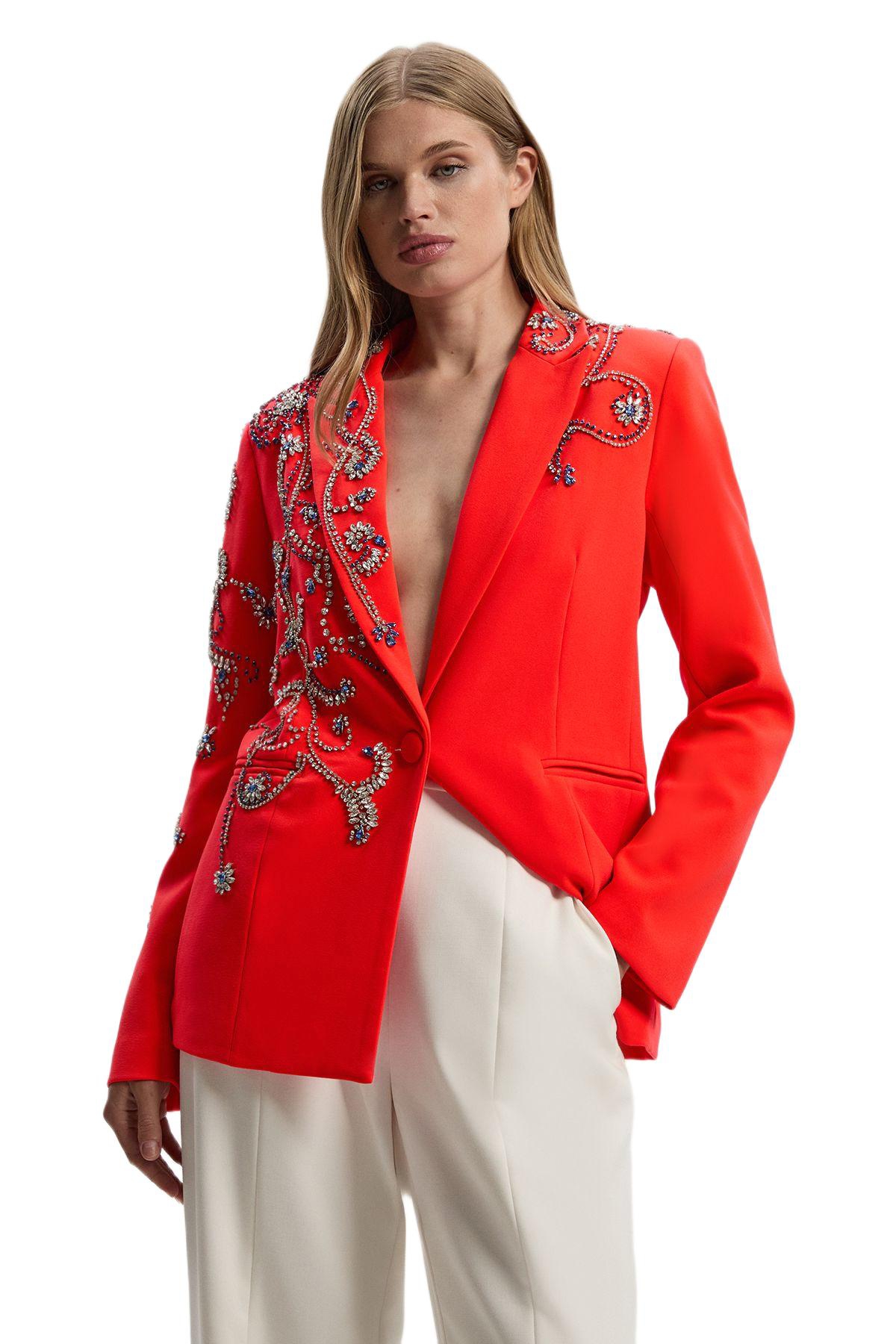 Click here for Karen Millen Womens Embellished Single Breasted Bl... prices