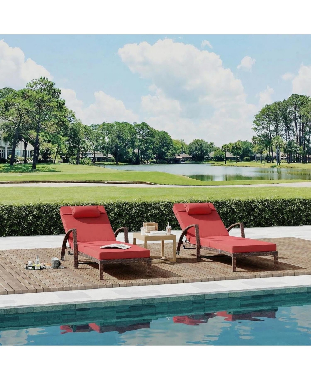 Click here for gaomon 2-Piece Rattan Patio Folding Chaise Lounge... prices