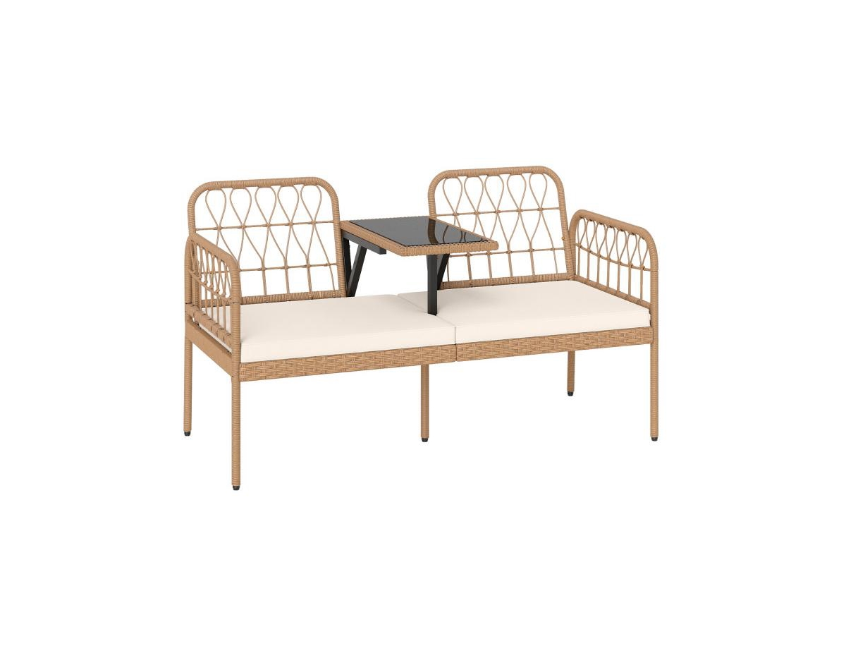 Click here for Slickblue Patio 2-Seater Rattan Loveseat with Coff... prices