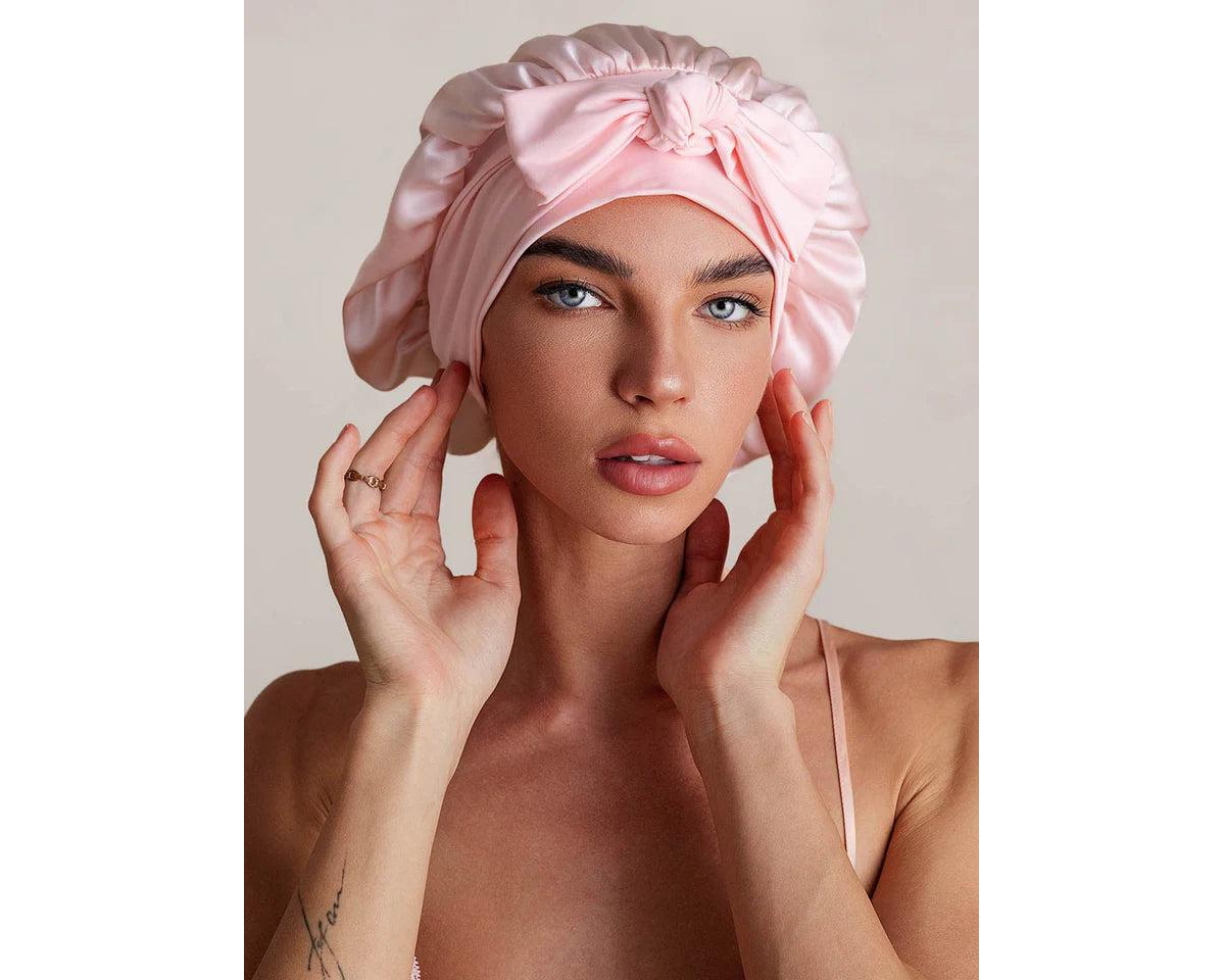 Click here for Silksilky Pure Silk Bowknot Tie Bonnet - Light/Pas... prices