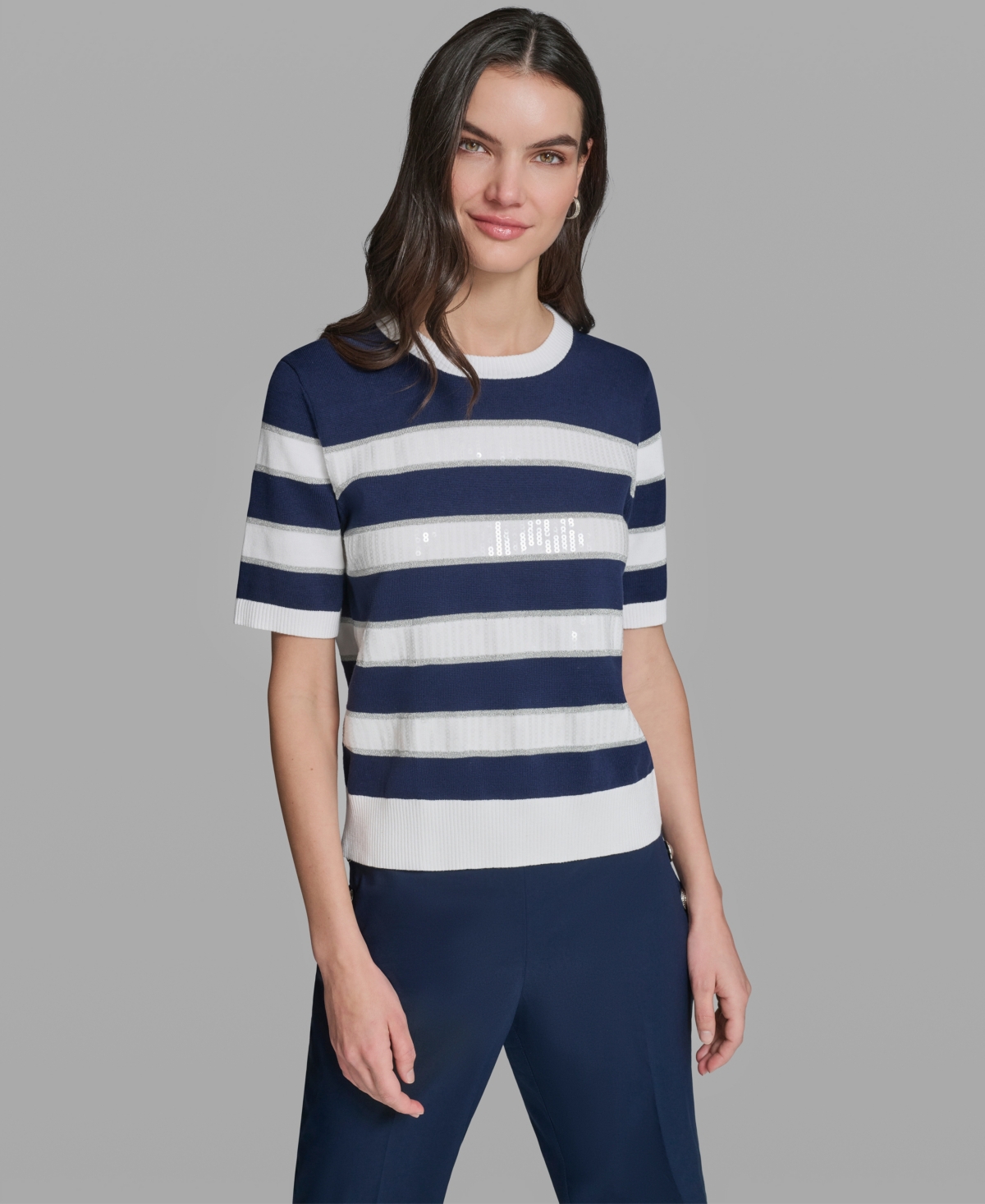 Click here for Karl Lagerfeld Paris Womens Short-Sleeve Crewneck... prices