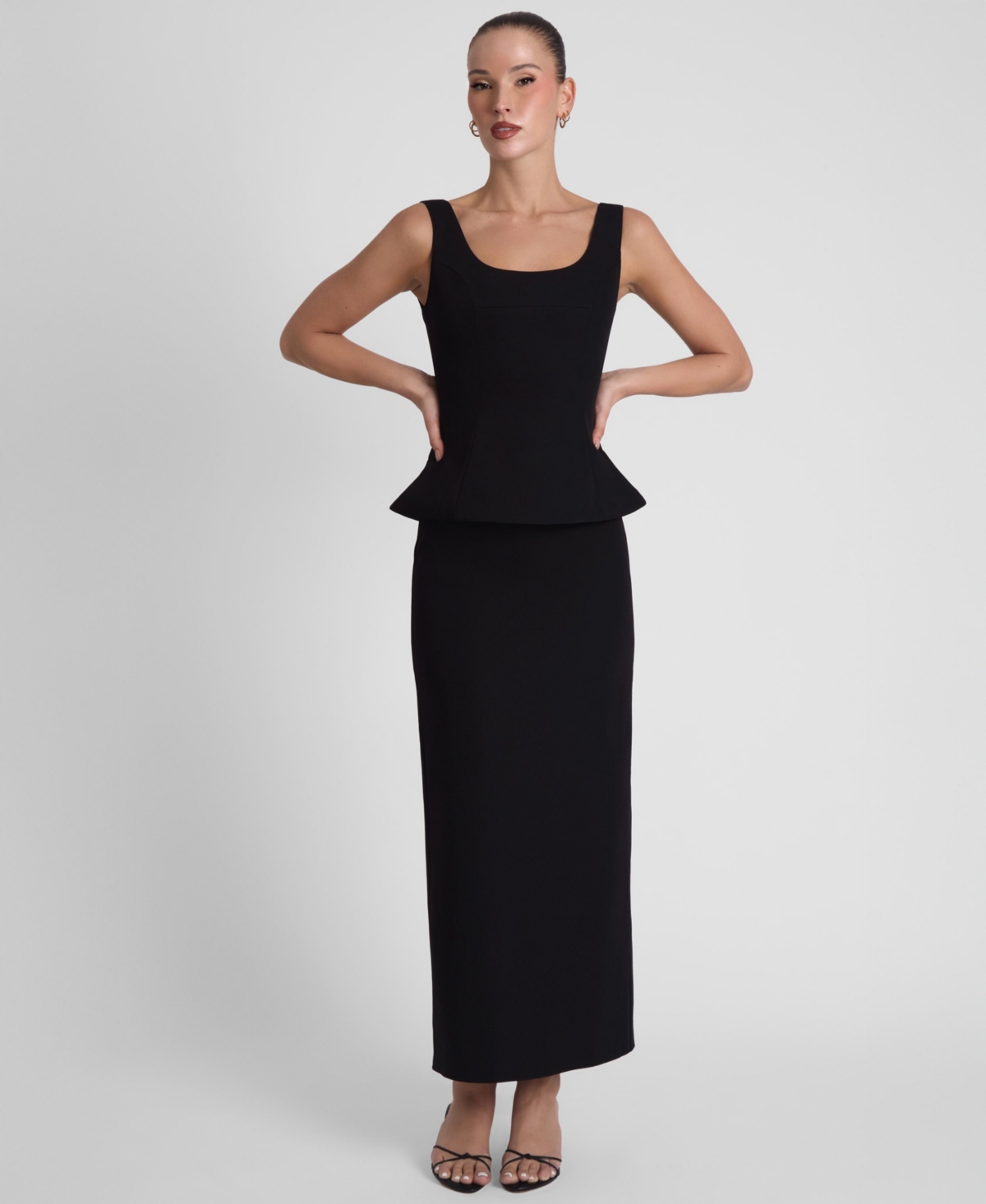 Click here for Leau Womens Classic Column Maxi Skirt - Black prices