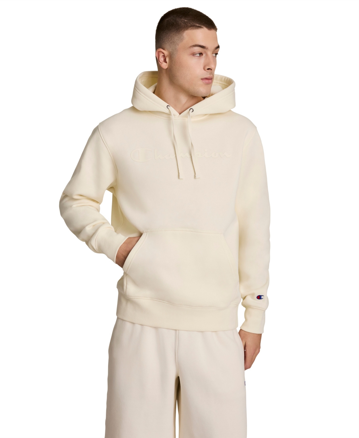Click here for Champion Mens Logo Graphic Pullover Hoodie - Unble... prices