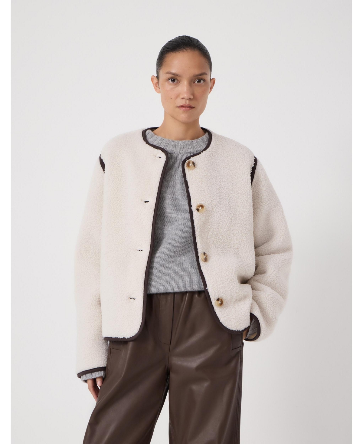 Click here for Hush Womens Alina Borg Button Cardigan - Stone whi... prices