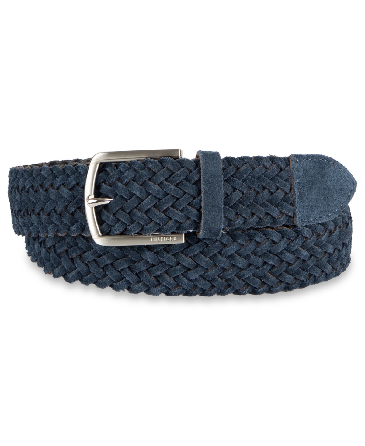 Click here for Tommy Hilfiger Mens Suede Braided Silver-Tone Fini... prices