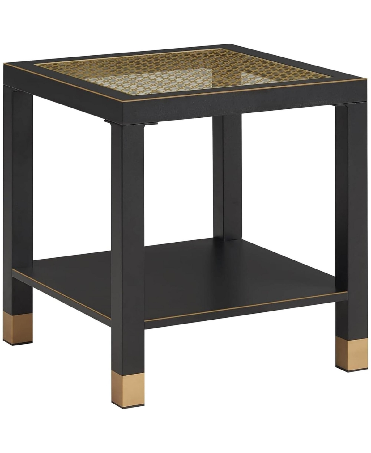 Click here for Rainsken Square Side Table - Modern 2-Tier Tempere... prices