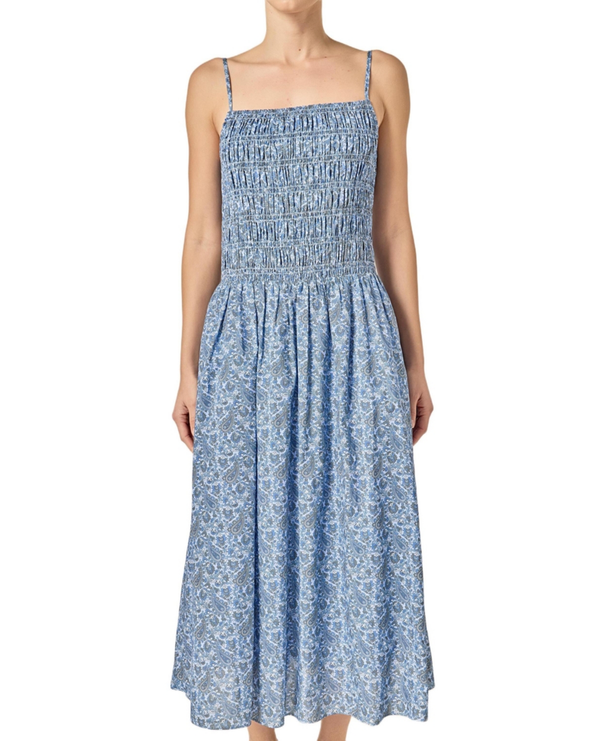 Click here for English Factory Womens Checked Smocked Midi Dress... prices