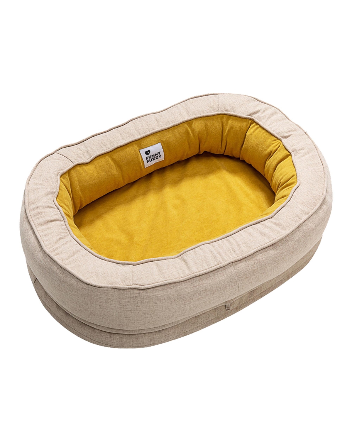 Click here for FunnyFuzzy Washable Donut Dog Bed - Ginkgo Yellow prices