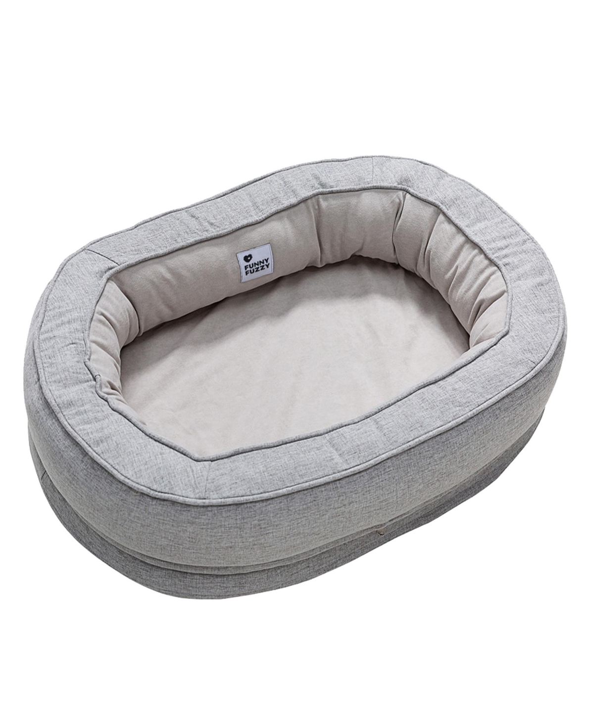 Click here for FunnyFuzzy Washable Donut Dog Bed - Grey prices