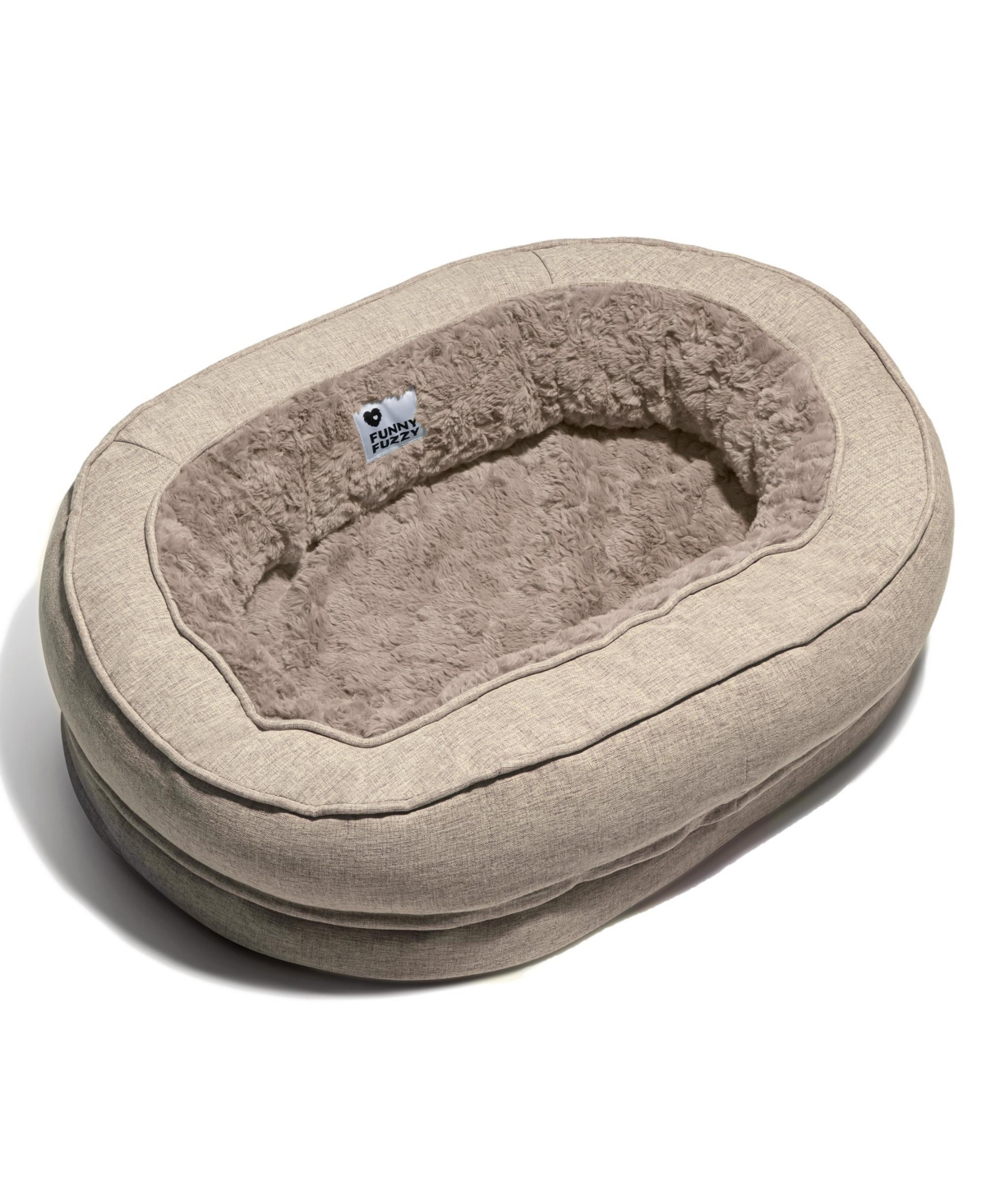 Click here for FunnyFuzzy Washable Donut Dog Bed - Fuzzy Brown prices