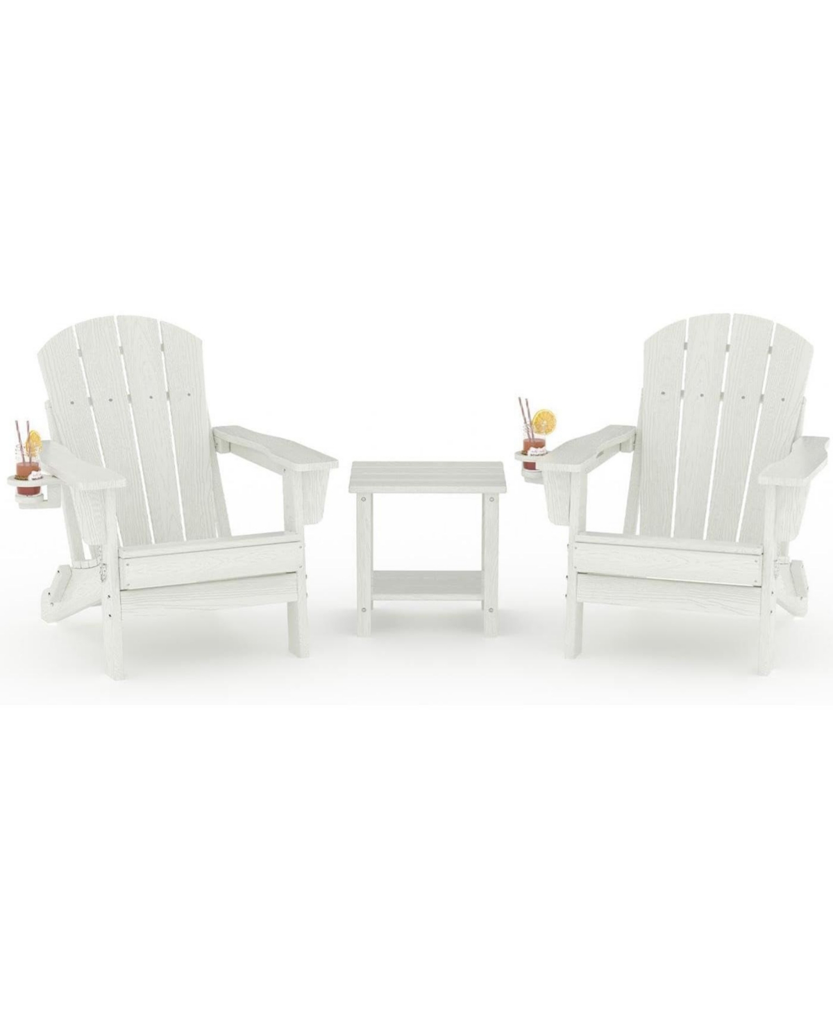 Click here for gaomon Folding Adirondack Chair Set of 2 with Side... prices