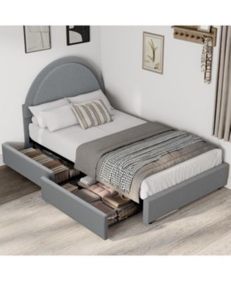 Click here for Gaomon Size Bed Frame With Storage Drawers Upholst... prices