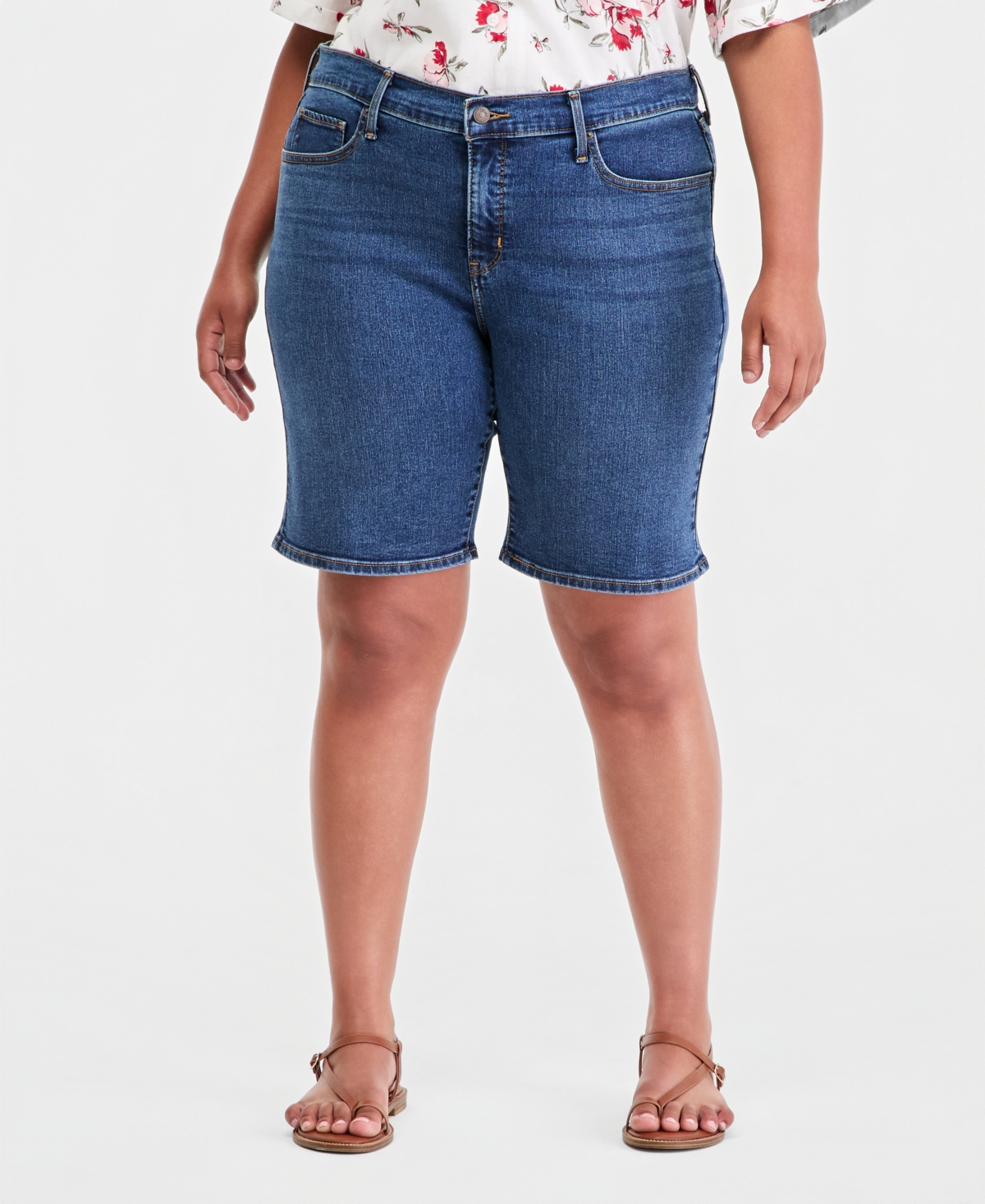 Click here for Levis Plus Size Mid-Rise Shaping Bermuda Shorts -... prices