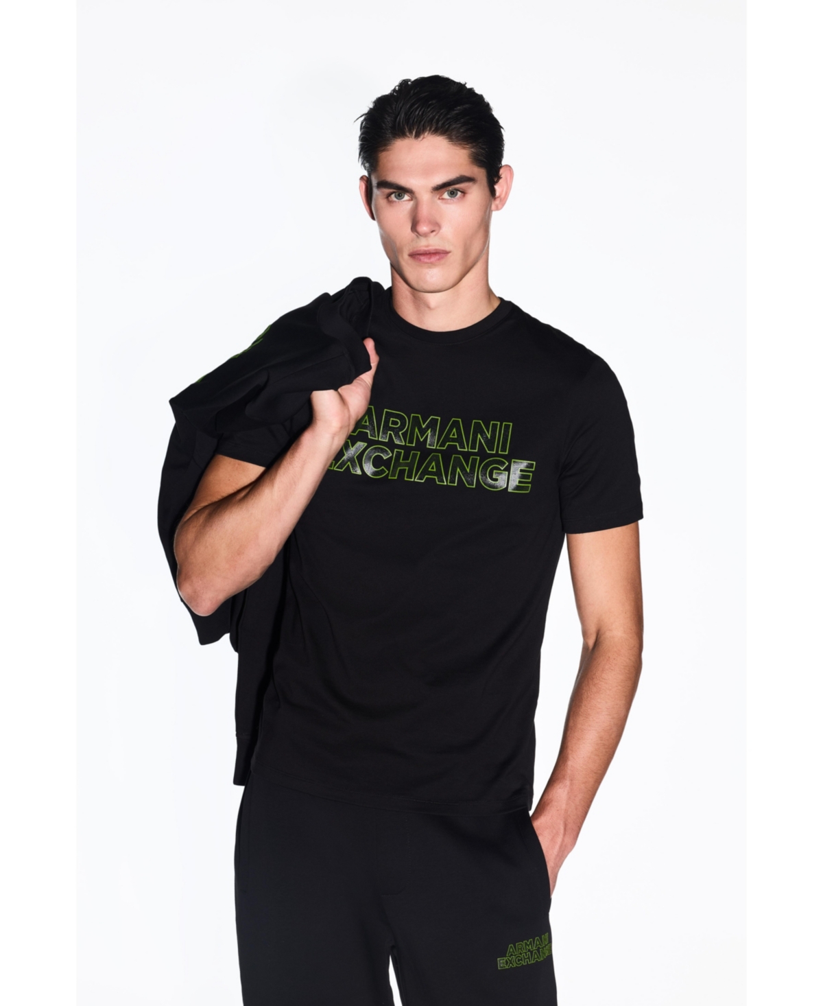 Click here for A|X Armani Exchange Mens Elevated Logo T-Shirt - B... prices