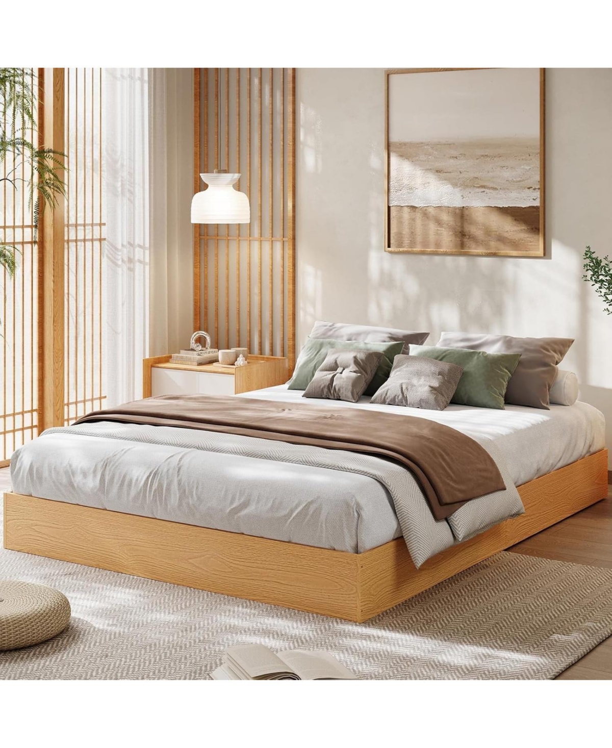 Click here for gaomon Minimalist Wood Platform Bed Frame with Sla... prices