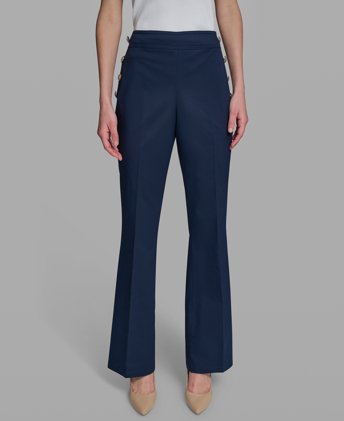 Click here for Karl Lagerfeld Paris Petite Mid-Rise Sailor Pants... prices