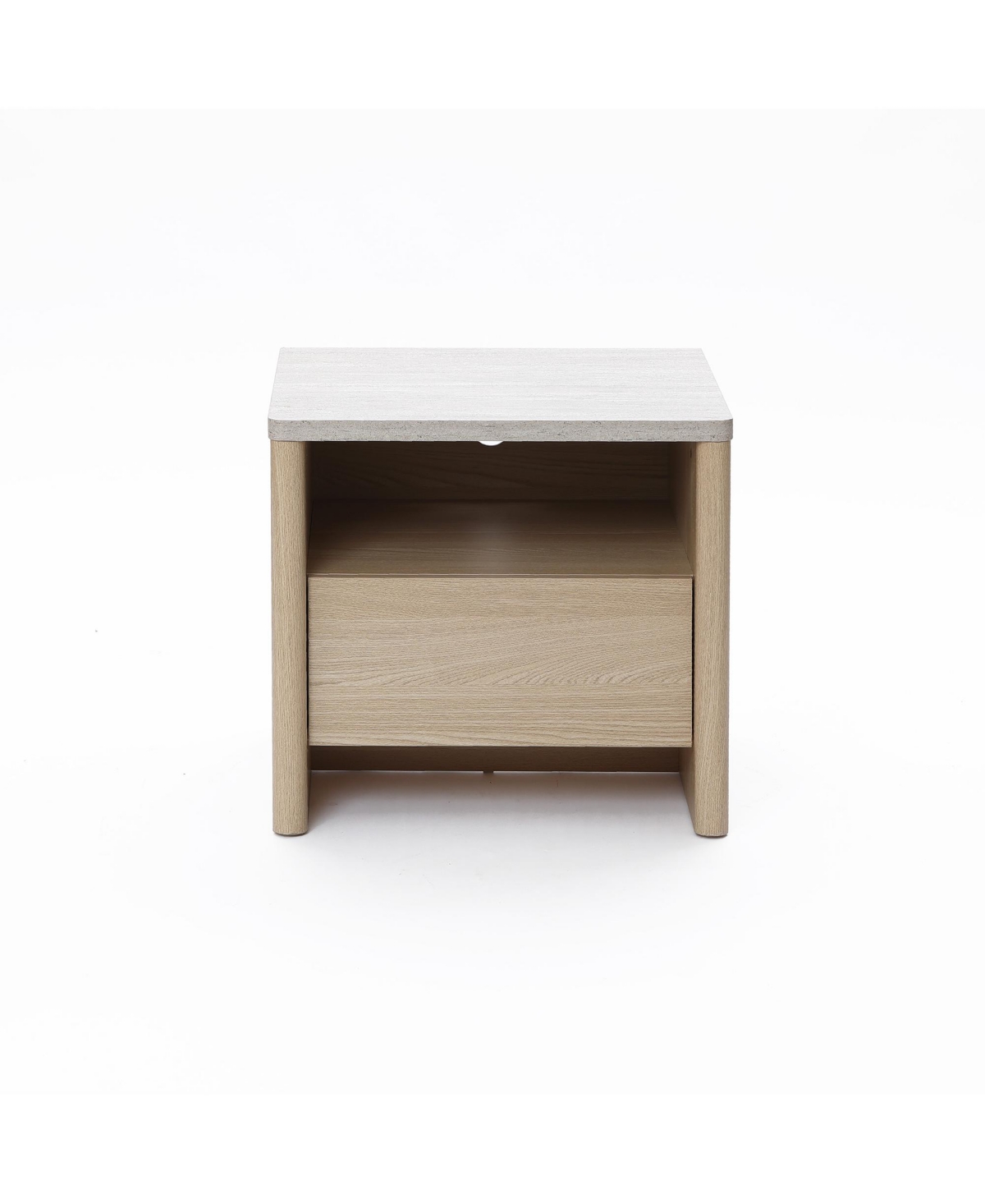 Click here for LuxenHome Snowy Oak Nightstand & End Table with St... prices
