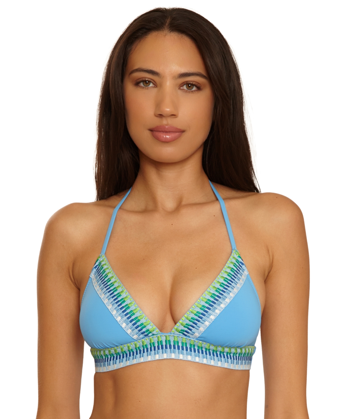 Click here for Becca Womens Fiesta Basket Weave Trim Hatler Top -... prices