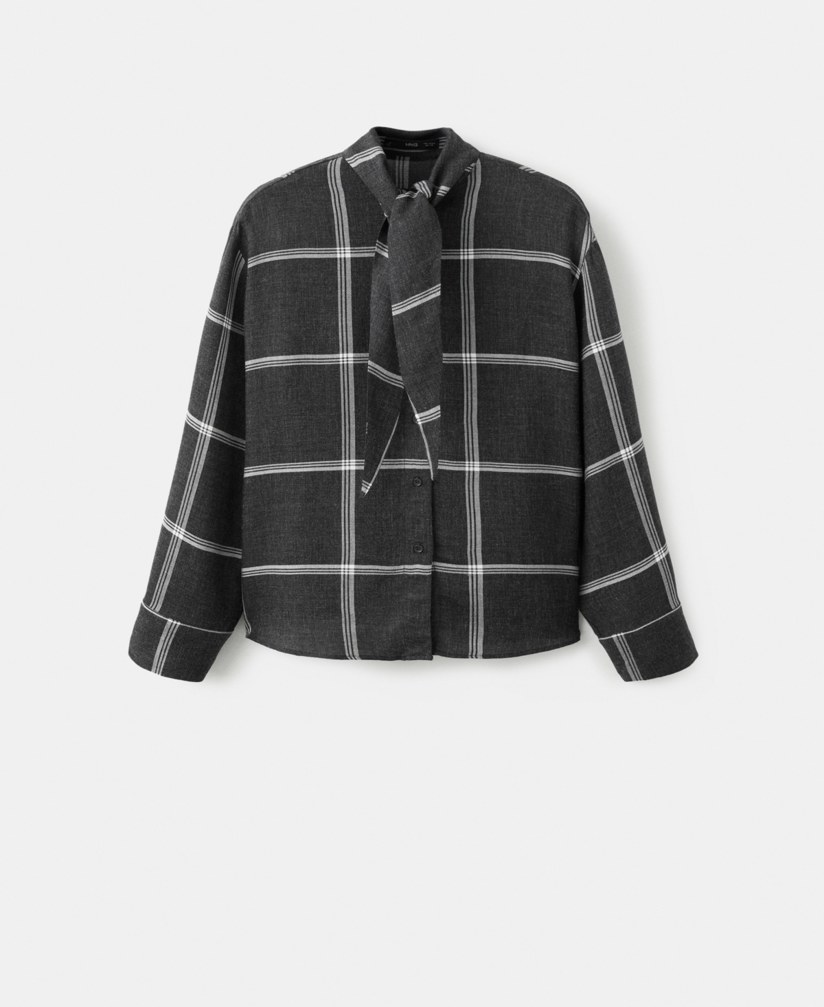 Click here for Mango Womens Check Pattern and Foulard Collar Blou... prices