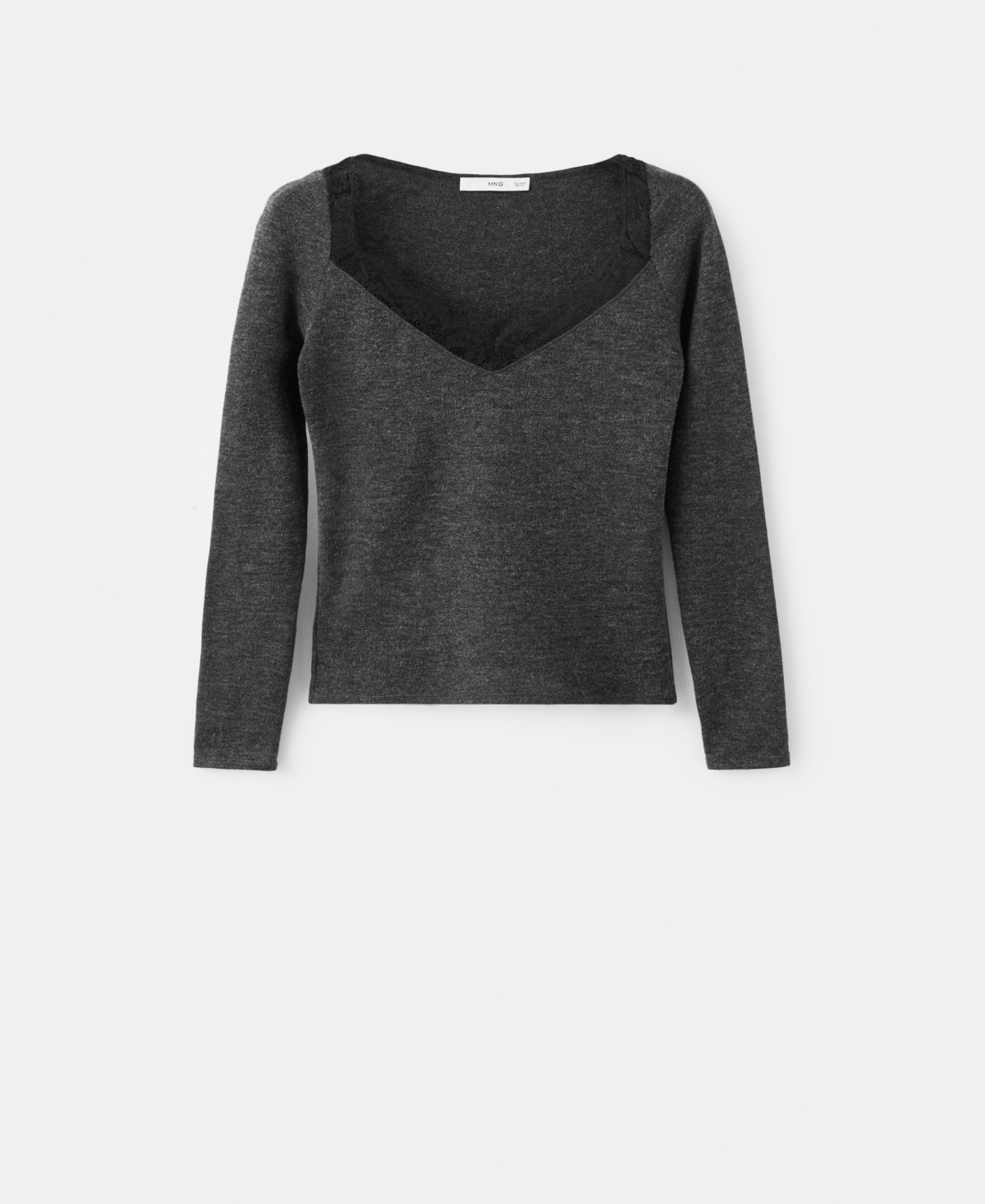 Click here for Mango Womens Lace-Trimmed Scoop-Neck Top - Medium... prices