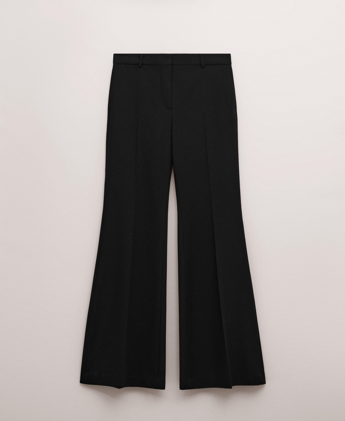Click here for Mango Womens Mid-Rise Flare Pants - Black prices