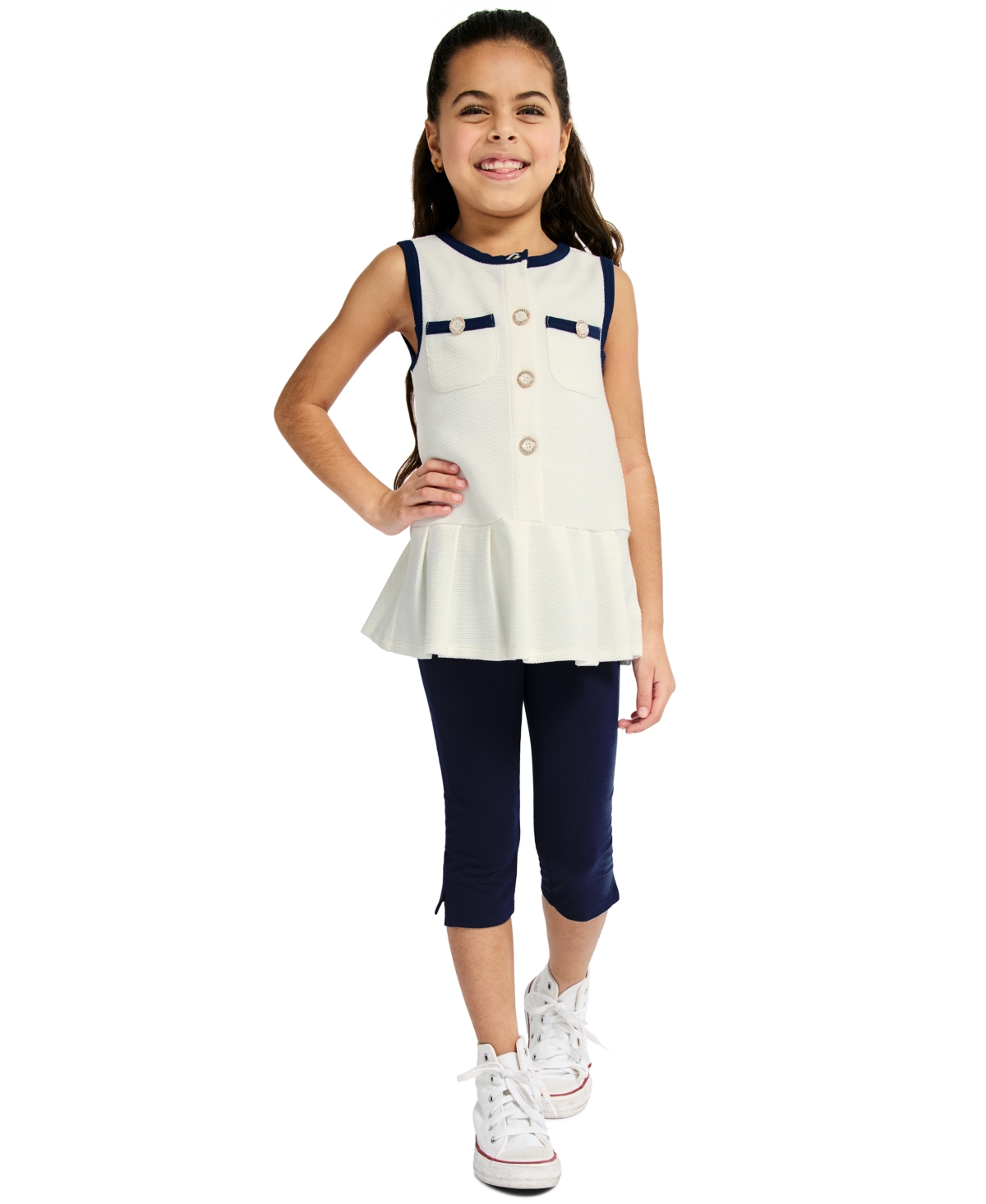 Click here for Kids Headquarters Girls 2T-6X Popcorn Knit Pleated... prices