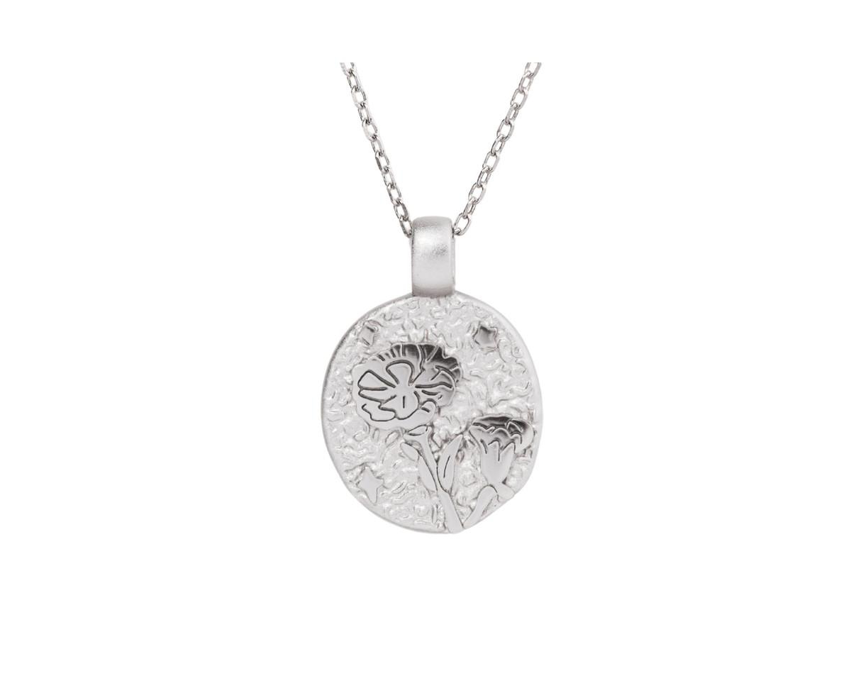 Click here for Little Sky Stone Birth Flower Silver Pendant Neckl... prices