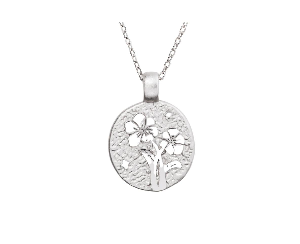 Click here for Little Sky Stone Birth Flower Silver Pendant Neckl... prices
