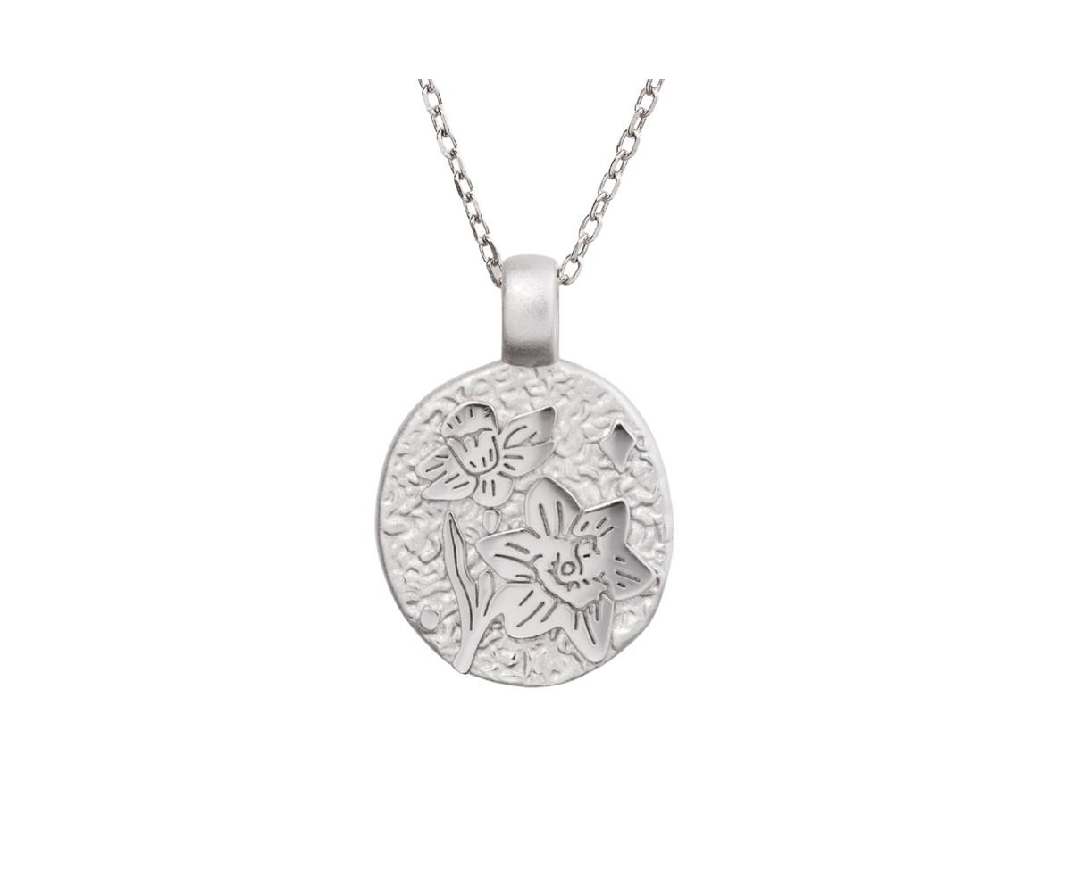 Click here for Little Sky Stone Birth Flower Silver Pendant Neckl... prices