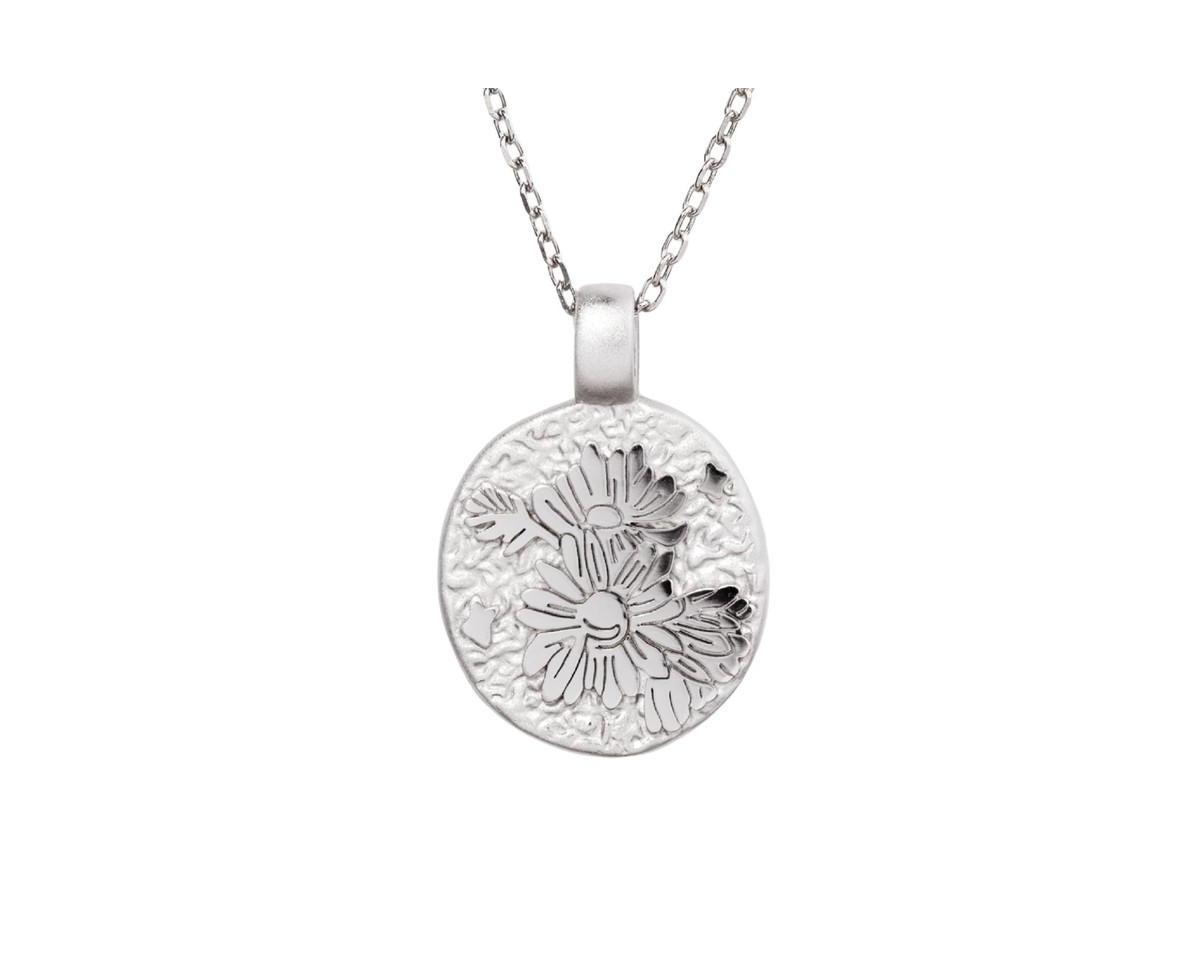 Click here for Little Sky Stone Birth Flower Silver Pendant Neckl... prices