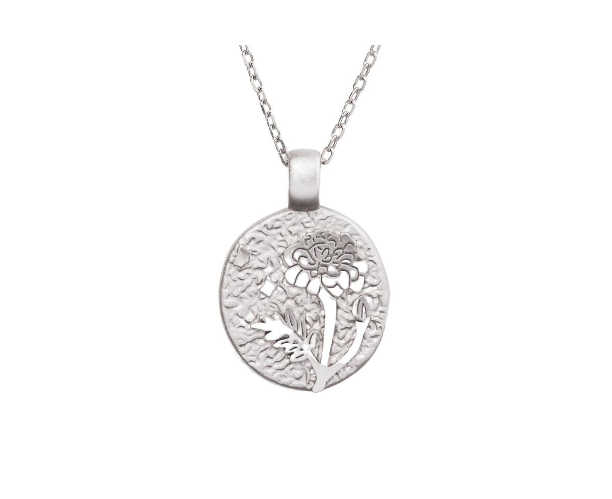 Click here for Little Sky Stone Birth Flower Silver Pendant Neckl... prices