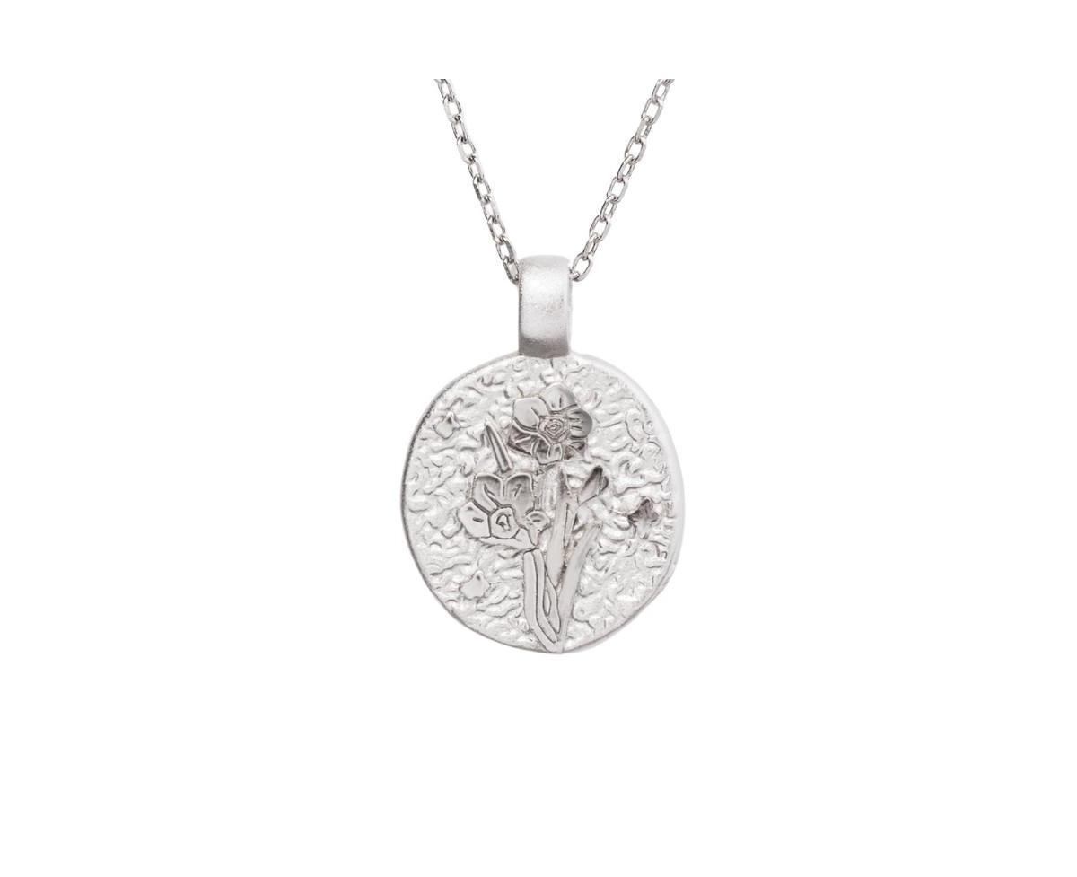 Click here for Little Sky Stone Birth Flower Silver Pendant Neckl... prices