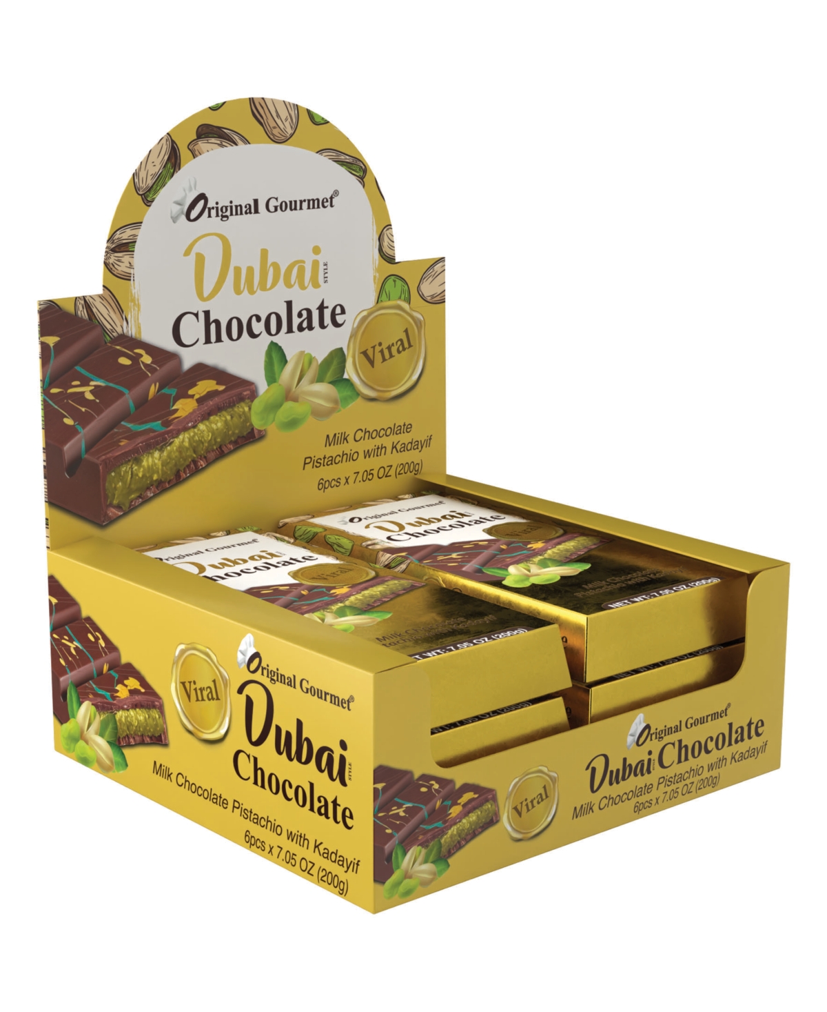 Click here for Original Gourmet Dubai Milk Chocolate Bar  6-Pc. prices