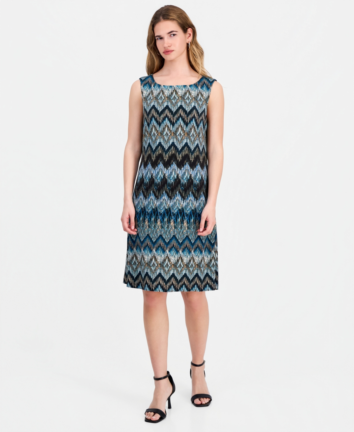 Click here for Connected Womens Round-Neck Sleeveless Sheath Dres... prices