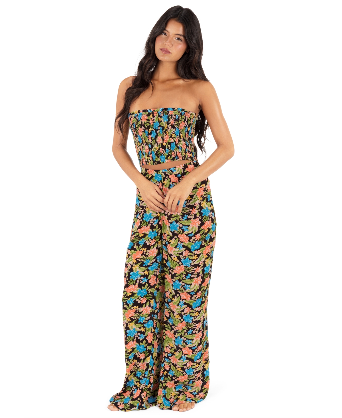 Click here for Hurley Womens Miami Garden Smocked Cropped Swim To... prices