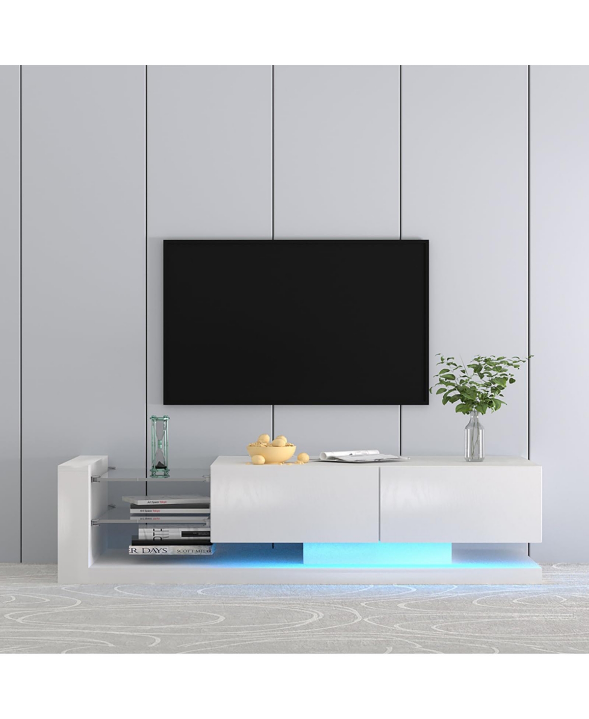 Click here for gaomon Remote Rgb Led Media Console Table for 75 I... prices